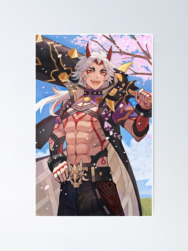 Póster «Arataki Itto Genshin Impact Geo Carácter» de genshinwaifus ...