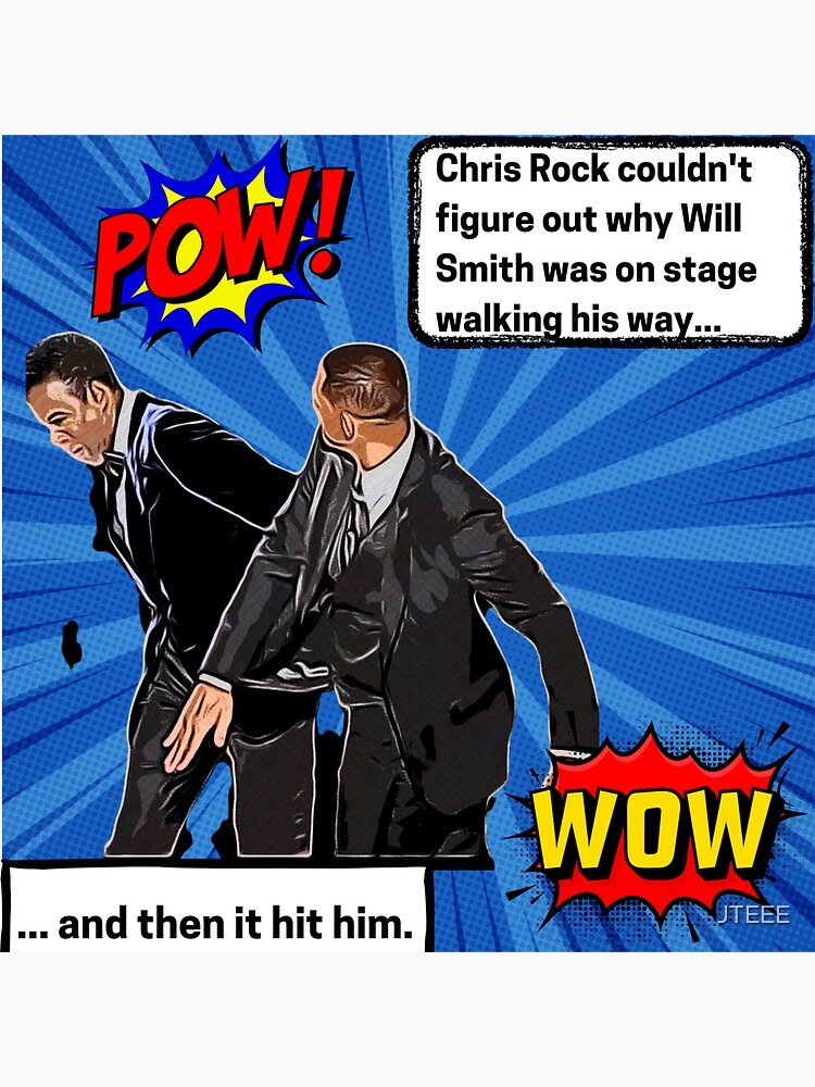 "Will Smith slap Chris Rock" Sticker by JTEEE | Redbubble