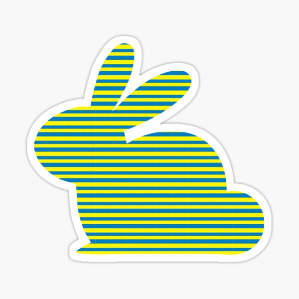 "Ukrainian Flag Bunny Rabbit" Sticker by Rich-clothing | Redbubble