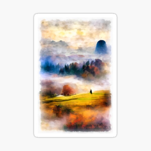 "The Observer 02 Watercolor Landscape" Sticker for Sale by mhfoto ...