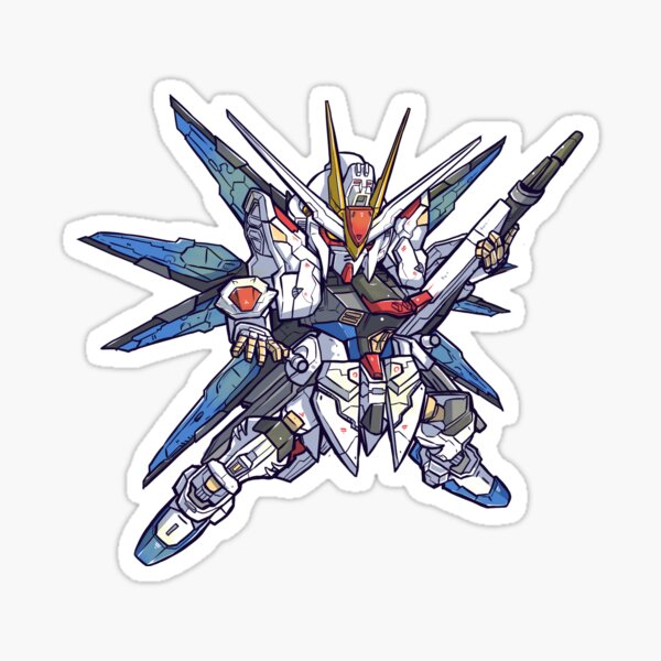 "Strike Freedom Gundam Deform" Sticker for Sale by RatjoenMerch | Redbubble