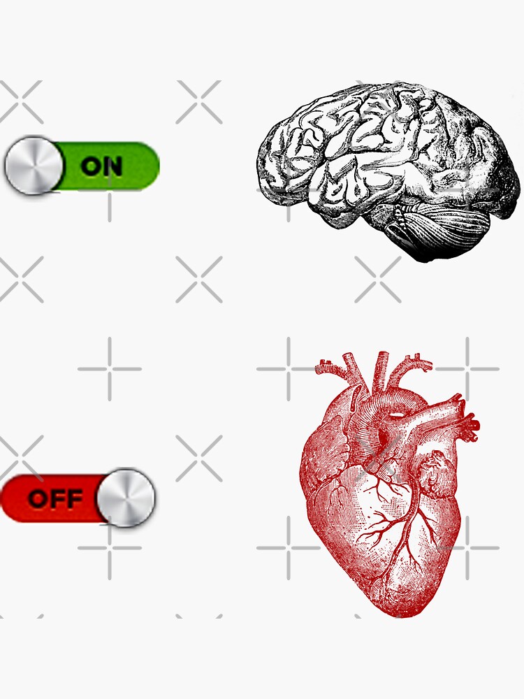 "Brain On Heart Off" Sticker for Sale by StilleSkygger | Redbubble