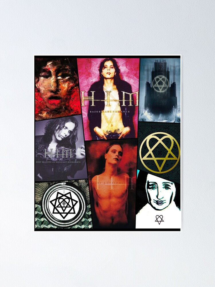 "Him Band Album Cover Collage Heartagram Ville Valo Cover " Poster for ...