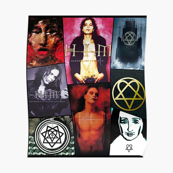 "Him Band Album Cover Collage Heartagram Ville Valo Cover " Poster for ...