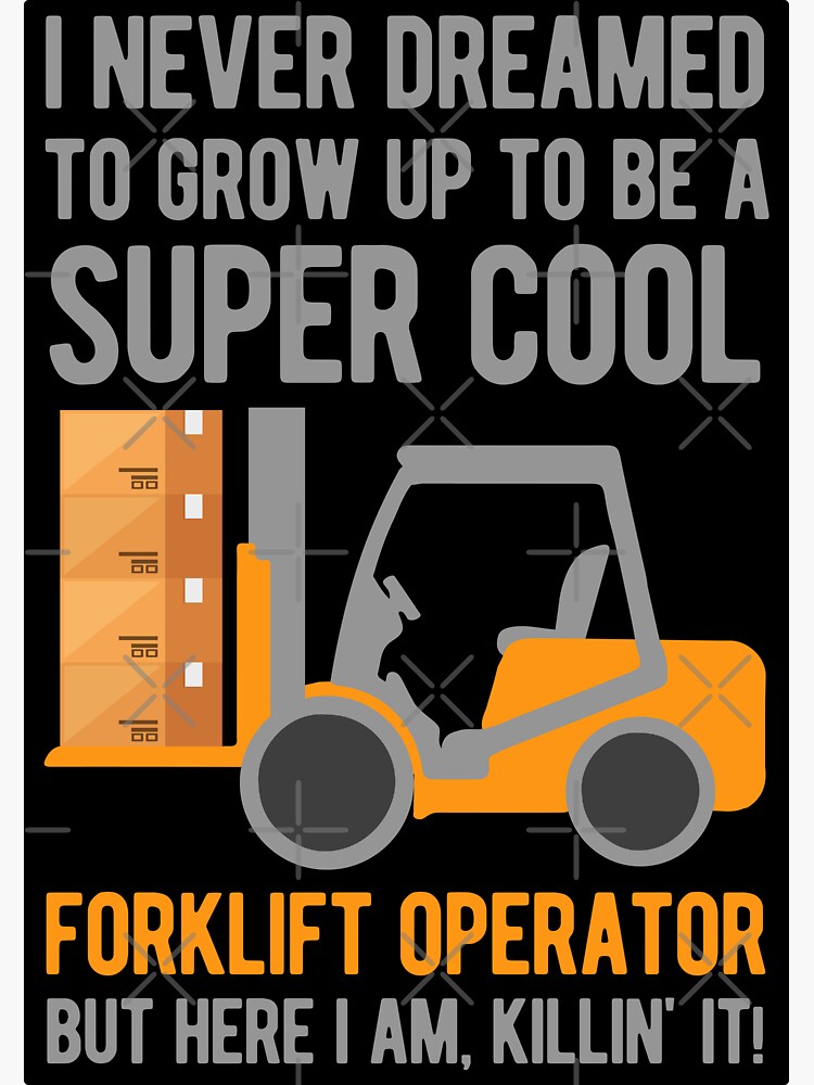 "Funny Forklift Operator" Sticker by artworkbyrihen | Redbubble