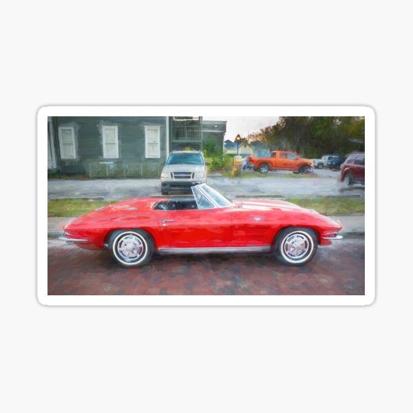 "1963 Chevy C2 Corvette Convertible" Sticker by RichFrancoCars | Redbubble