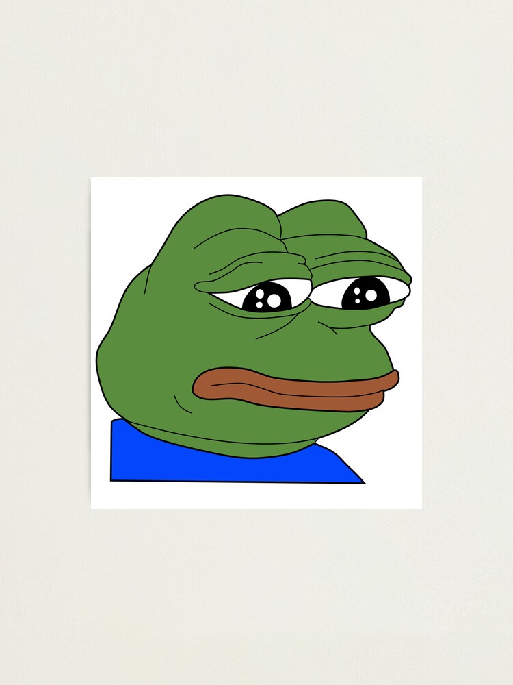 "Feelsbadman | Pepe the Frog | Sadge meme/emote" Photographic Print for ...