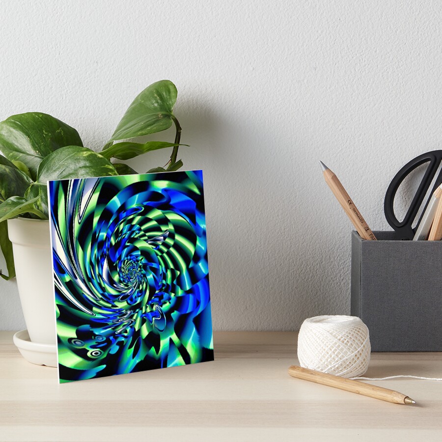 "Green and Blue Psychedelic Chromatic Warp" Art Board Print by ...