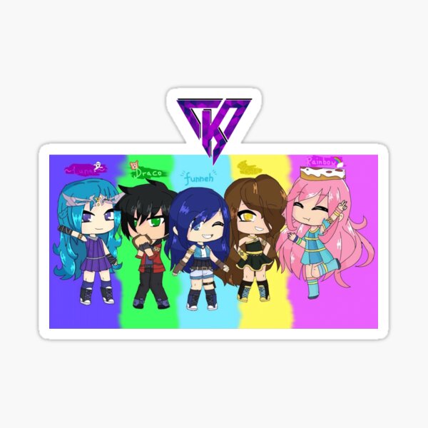 "the krew,Funneh Plushy on a scooter,itsfunneh" Sticker by Amelia-Nina ...