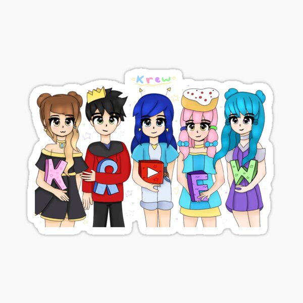 " the krew,Funneh Plushy on a scooter,itsfunneh" Sticker by Amelia-Nina ...