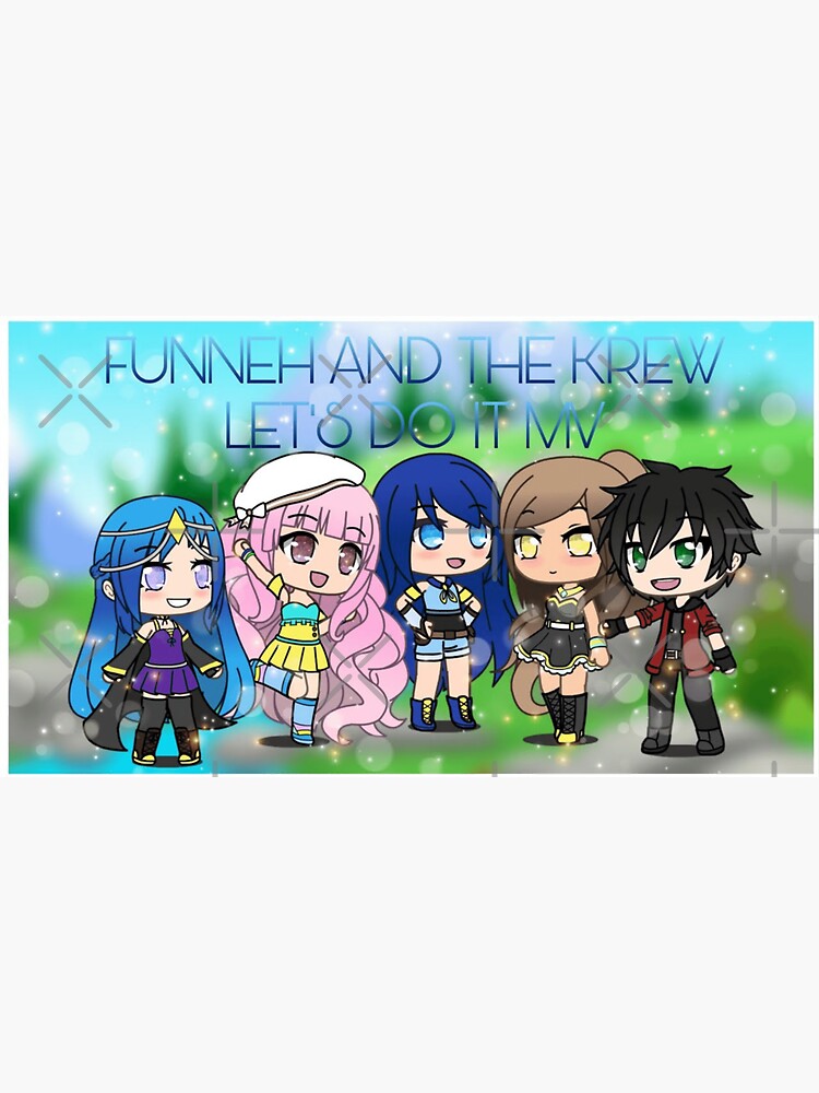 " the krew,Funneh Plushy on a scooter,itsfunneh" Sticker by Amelia-Nina ...