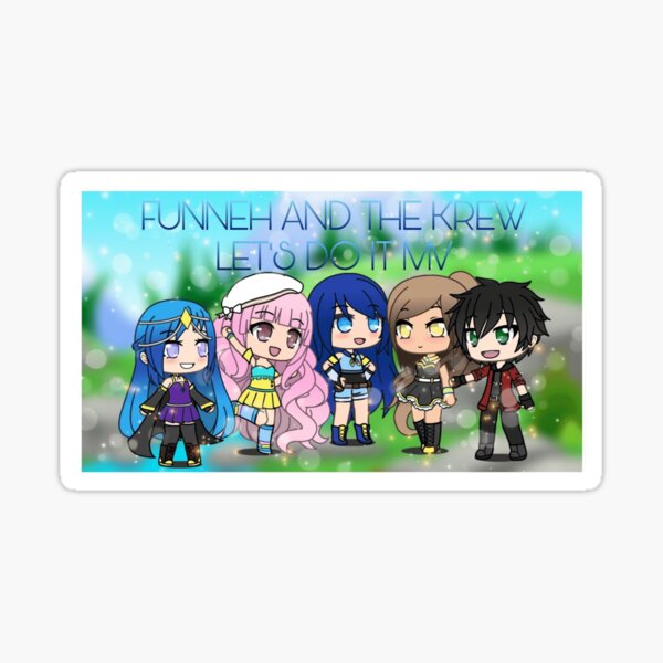 " the krew,Funneh Plushy on a scooter,itsfunneh" Sticker by Amelia-Nina ...