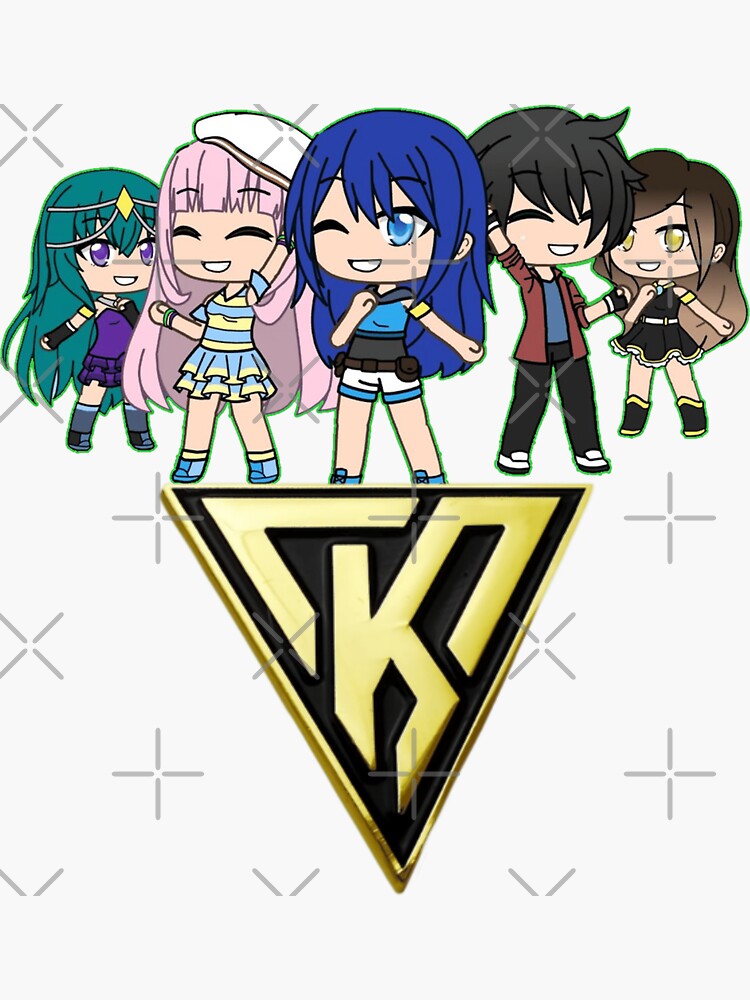 "the krew,Funneh Plushy on a scooter,itsfunneh" Sticker by Amelia-Nina ...