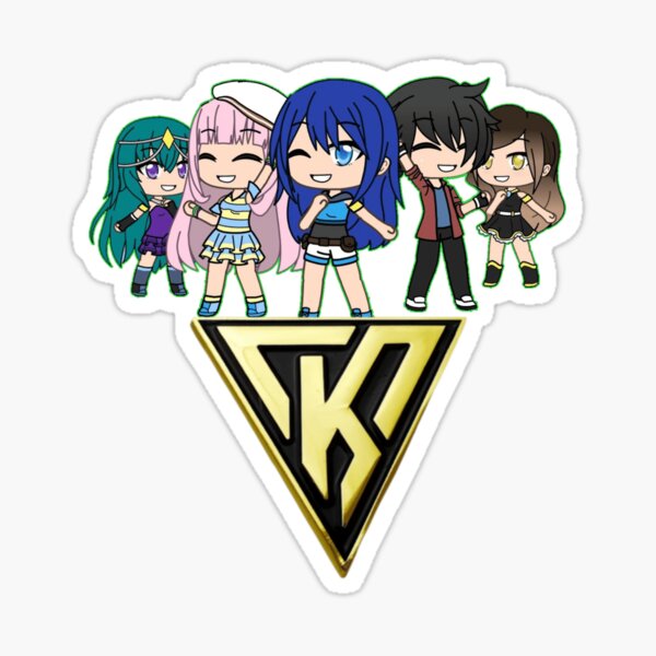 "the krew,Funneh Plushy on a scooter,itsfunneh" Sticker by Amelia-Nina ...