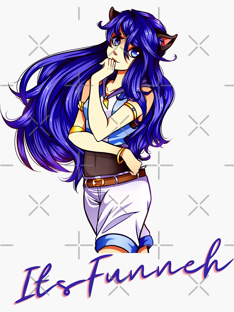 "the krew,Funneh Plushy on a scooter,itsfunneh" Sticker by Amelia-Nina ...