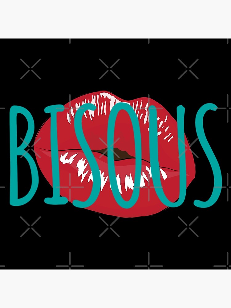 "Bisous Kisses French Word Red Green" Poster for Sale by Comicsorama | Redbubble