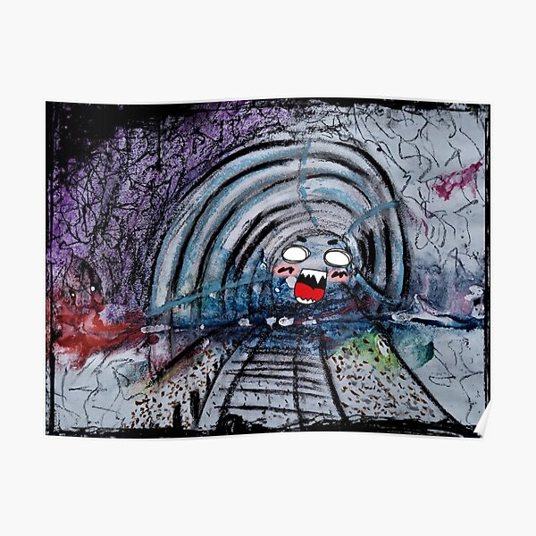 "tunnel, subway, train, metro station, tracks, railway, face, scream ...