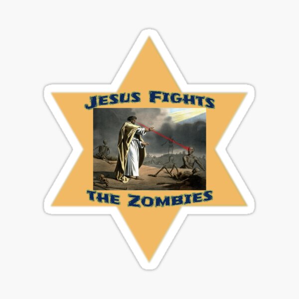 "Jesus Zombie fighter " Sticker for Sale by Luxorama | Redbubble