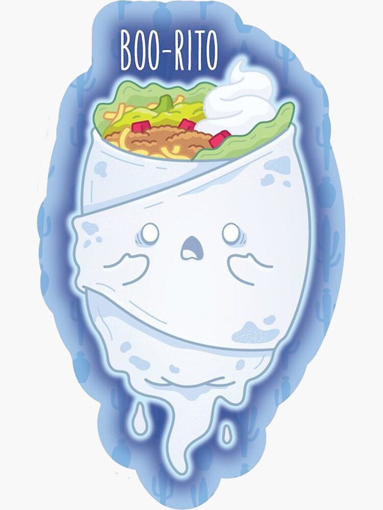"Boo-Rito Funny Joke" Sticker by Sukarolo | Redbubble