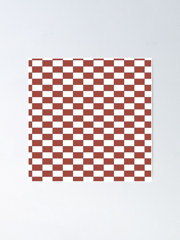 "Japanese Kimono Ichimatsu Checkerboard Pattern Red White" Poster for ...