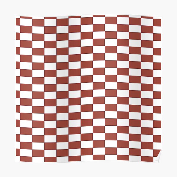 "Japanese Kimono Ichimatsu Checkerboard Pattern Red White" Poster for ...