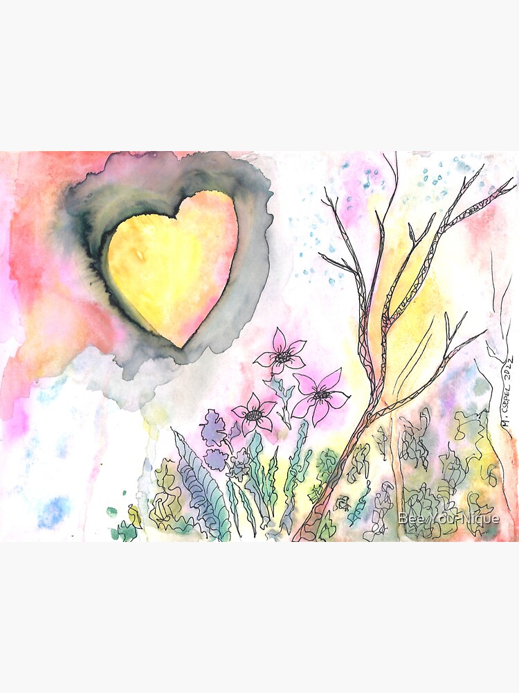 "Let your Heart-light shine!" Sticker by Beeabundantnow | Redbubble