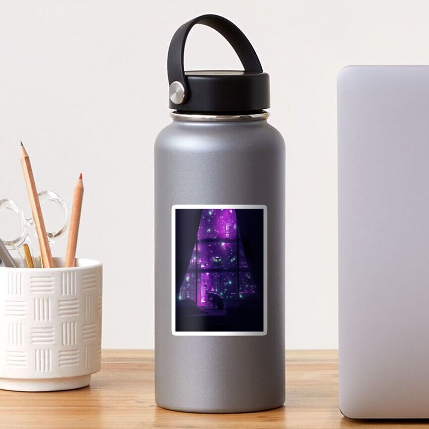 "Blade Runner Cat Artwork 1" Sticker for Sale by kasixudesigns | Redbubble