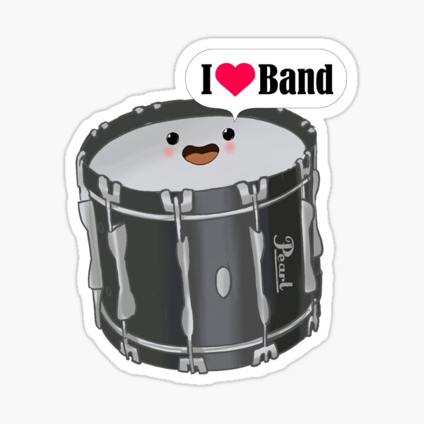 "I love band - drum" Sticker by Pistachette | Redbubble