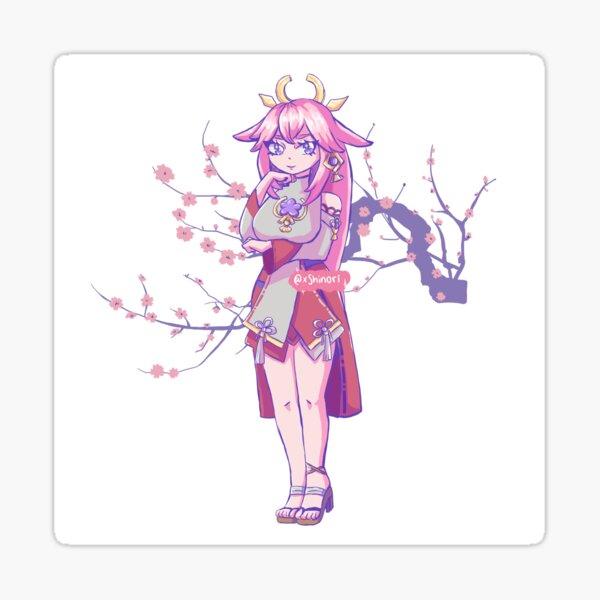 Pegatina «Yae Miko - Genshin Impact» de xshinori | Redbubble