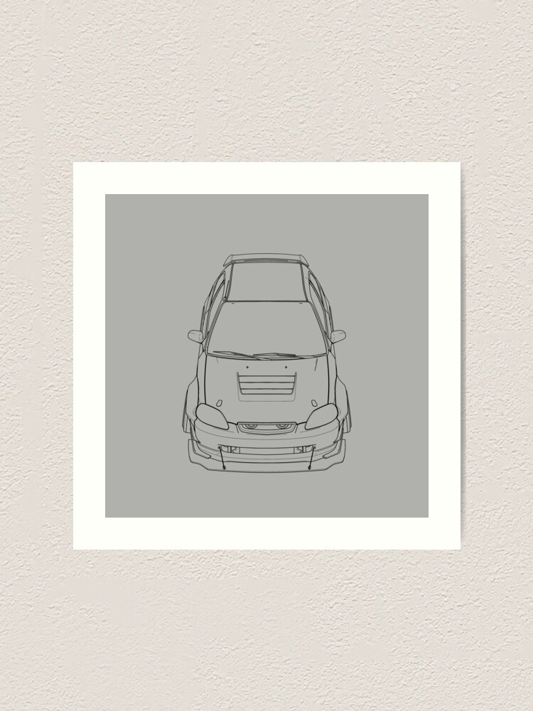 "Car line art, Car guy, Car girl JDM car addict, Civic Drawing" Art ...