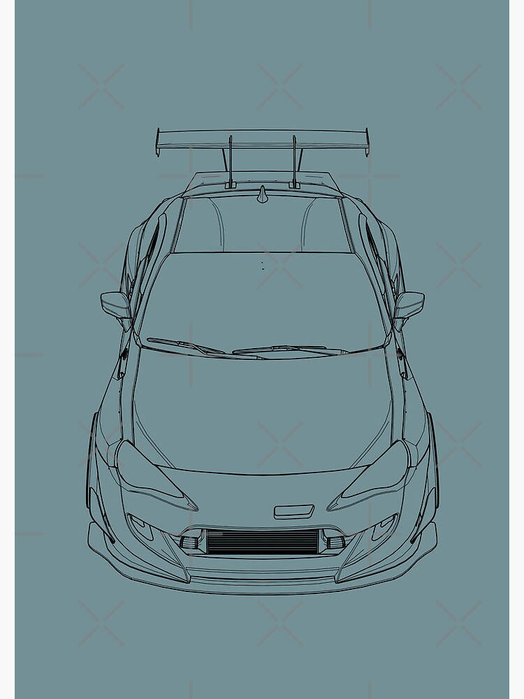 "Car line art, Car guy, Car girl, JDM car addict, Subie Drawing" Spiral ...