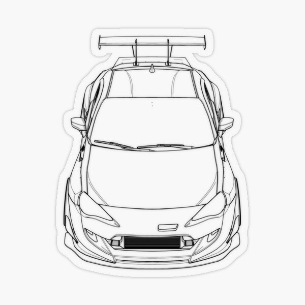 "Car line art, Car guy, Car girl, JDM car addict, Subie Drawing ...