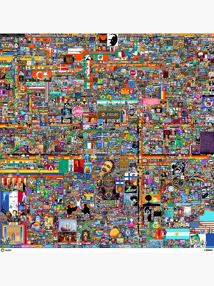 "R / place final image Sub Reddit Atlas Map meme" Poster by sun-shadoww ...