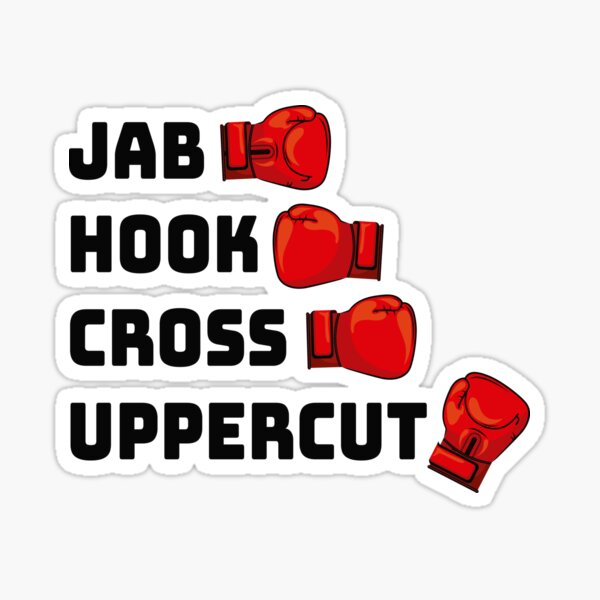 "Boxing Jab Hook Cross Uppercut, Mixed Martial Arts Combat" Sticker by ...