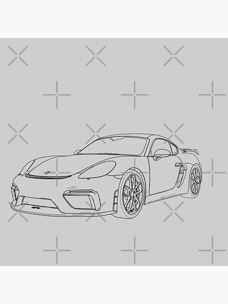 Poster « Car line art, Car guy, Car girl GDM car addict, Porche Drawing ...