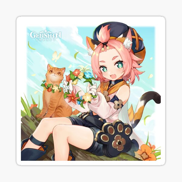 "Diona - Genshin Impact" Sticker by Aka-Hanako | Redbubble