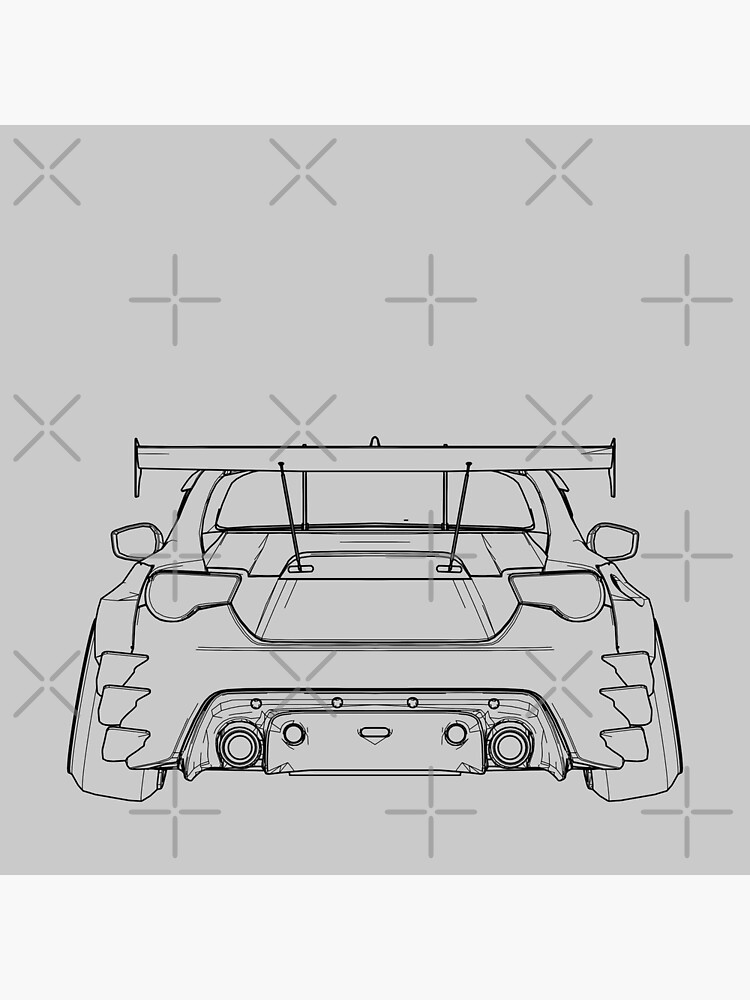 "Car line art, Car guy, Car girl, JDM car addict, Subie Drawing" Canvas ...