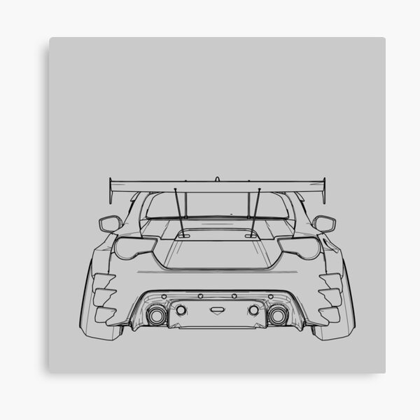 "Car line art, Car guy, Car girl, JDM car addict, Subie Drawing" Canvas ...