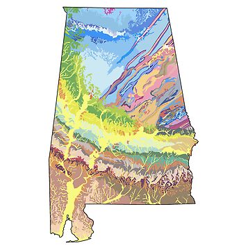 "Geologic Map of Alabama" Sticker for Sale by SABriggs | Redbubble
