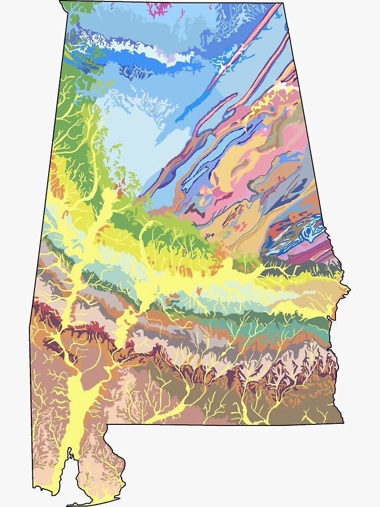 "Geologic Map of Alabama" Sticker for Sale by SABriggs | Redbubble