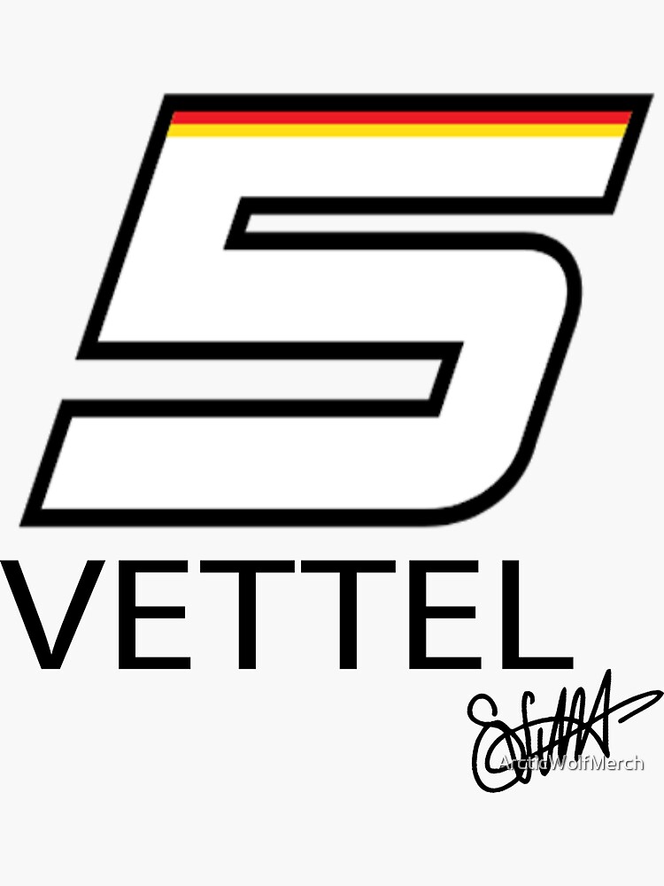 "Sebastian Vettel 5 " Sticker by ArcticWolfMerch | Redbubble