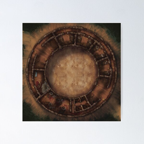 "Fighting Pit Battle Map" Poster for Sale by Domille | Redbubble