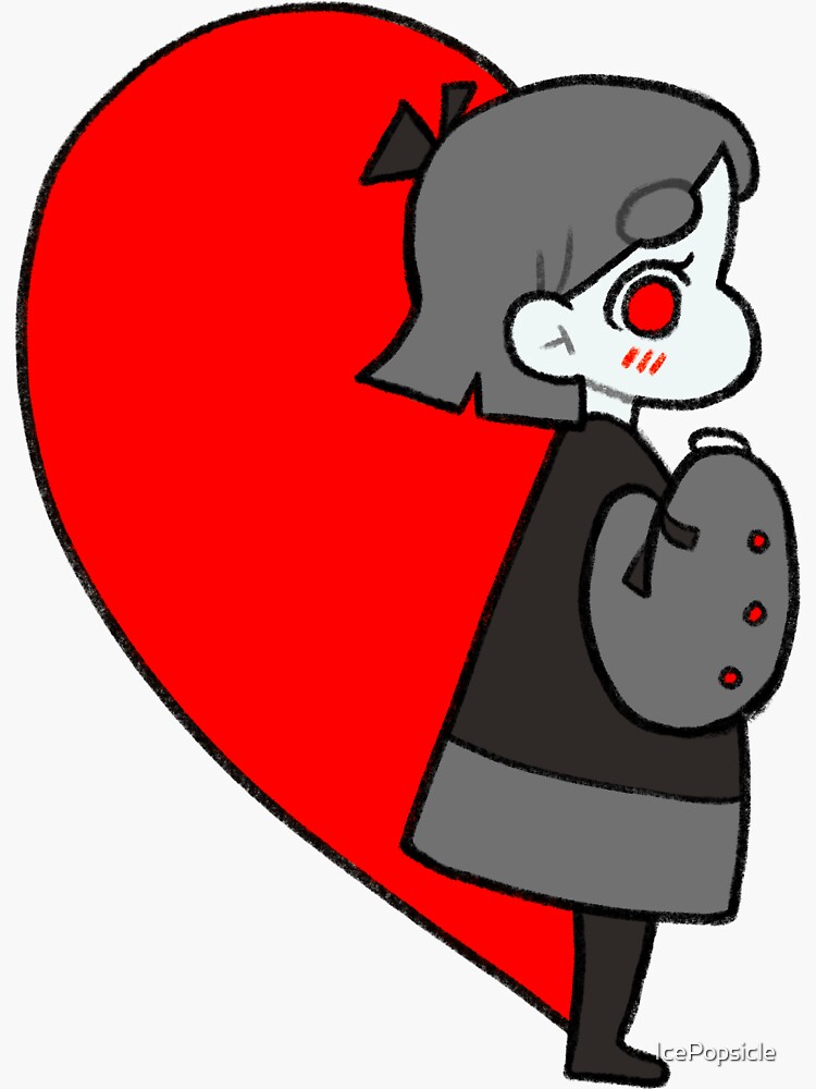 "Cute Heart Anime Girl Red" Sticker by IcePopsicle | Redbubble