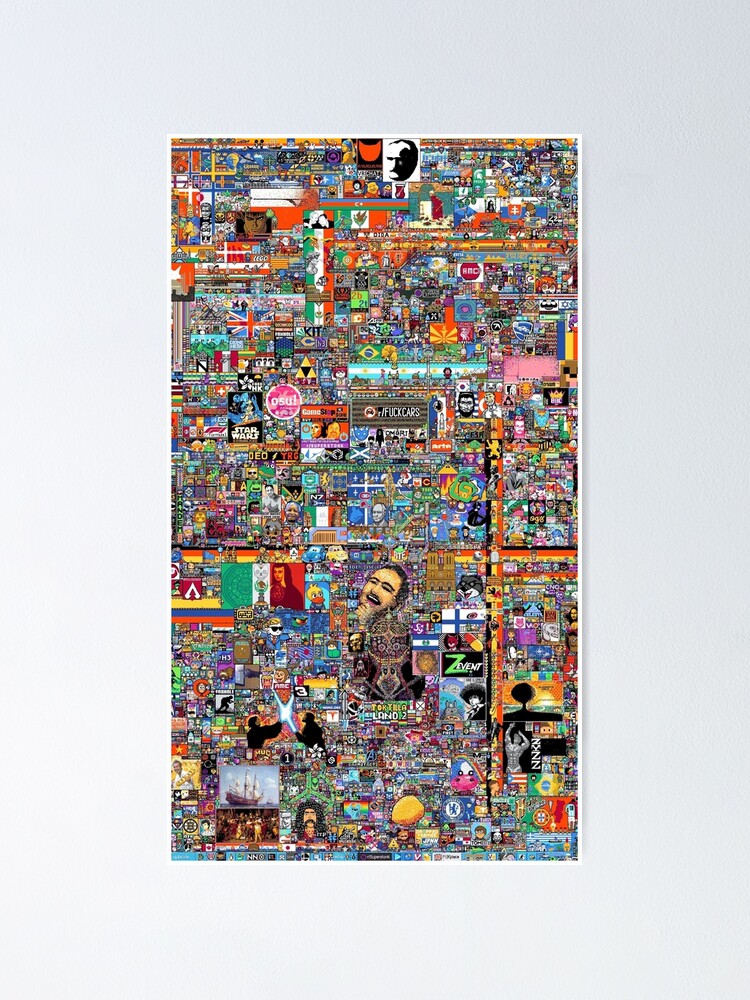 "r/place Final Canvas 2022" Poster by r-place-2022 | Redbubble