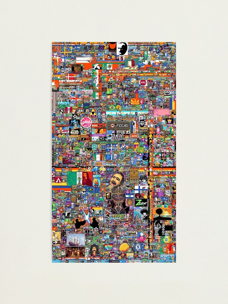"r/place Final Canvas 2022" Photographic Print by r-place-2022 | Redbubble