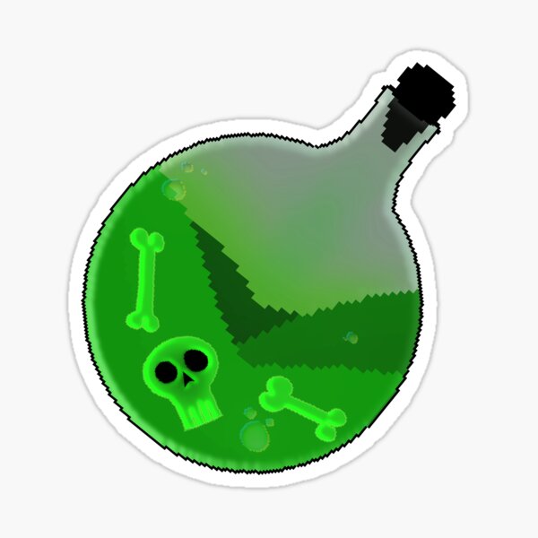 "Green Pixel Poison Vial" Sticker by Jinxous | Redbubble