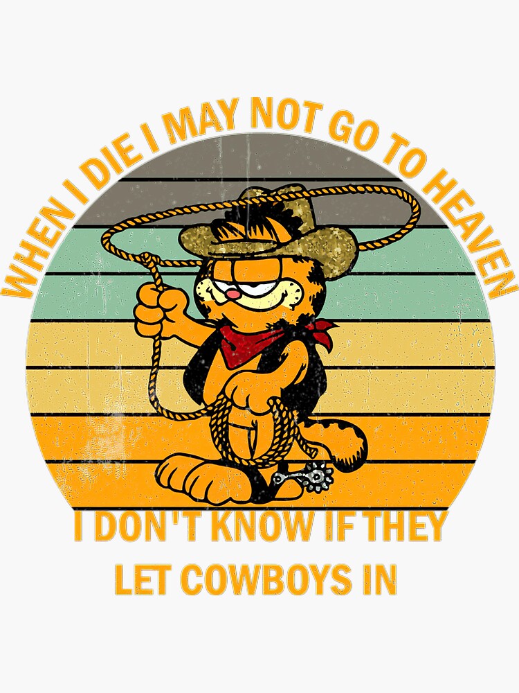 "Garfield Cowboy" Sticker by muranyblshurts | Redbubble