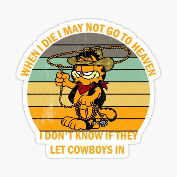 "Garfield Cowboy" Sticker by muranyblshurts | Redbubble