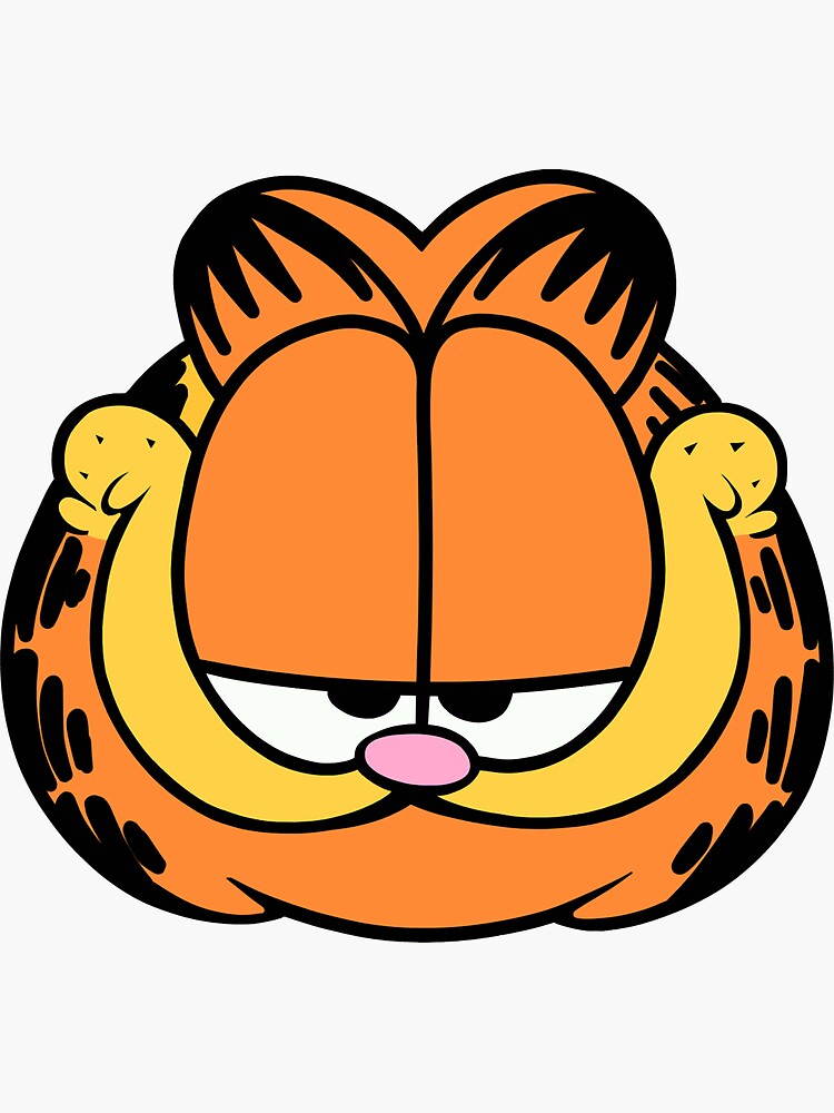 "Garfield face " Sticker for Sale by cluniejoheslinr | Redbubble