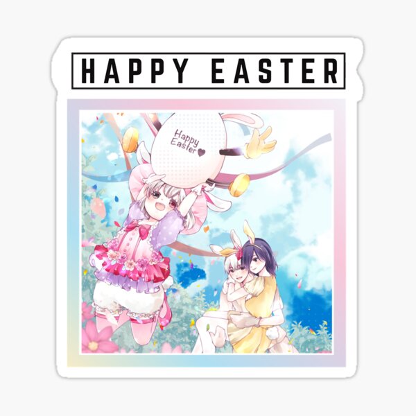 "Happy Easter Anime Girl" Sticker for Sale by boxflemmingafnv | Redbubble